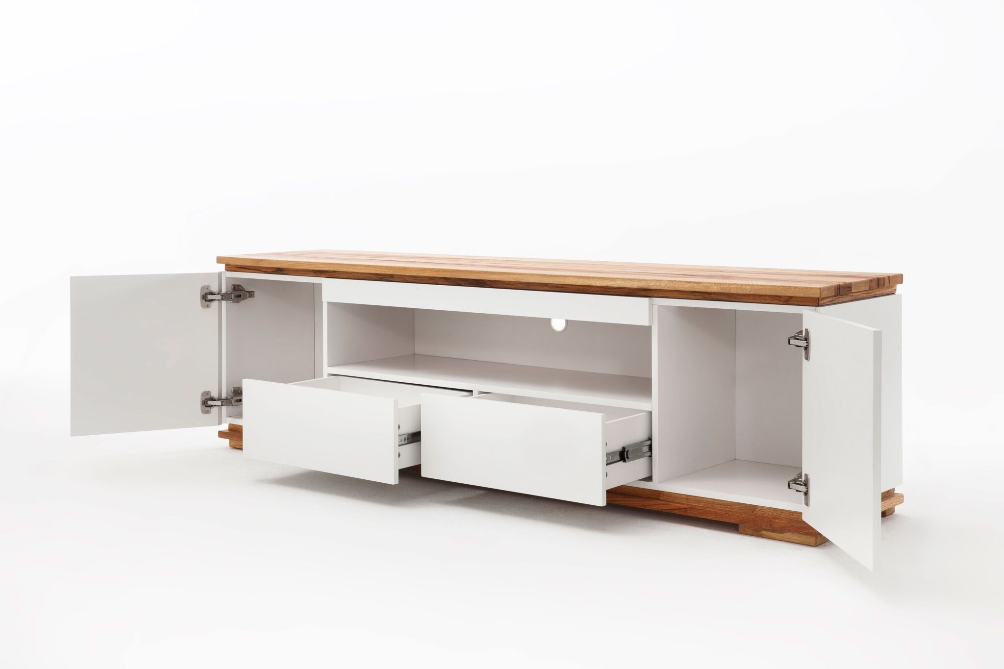 TV Lowboard Chia Eiche Massiv – Hochglanz – Möbeltraum